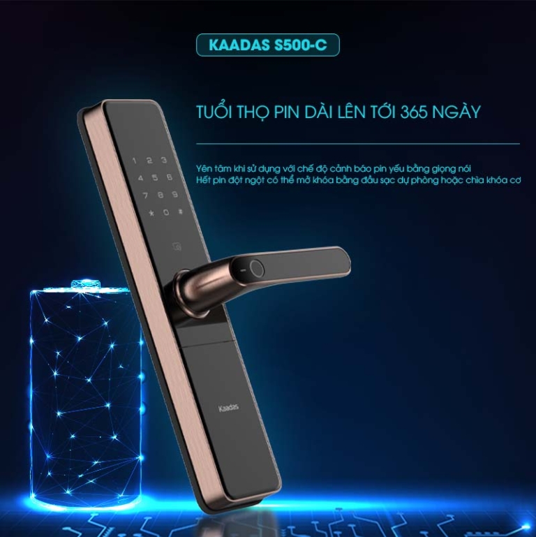 Khóa vân tay cao cấp cửa gỗ Kaadas S500-C5