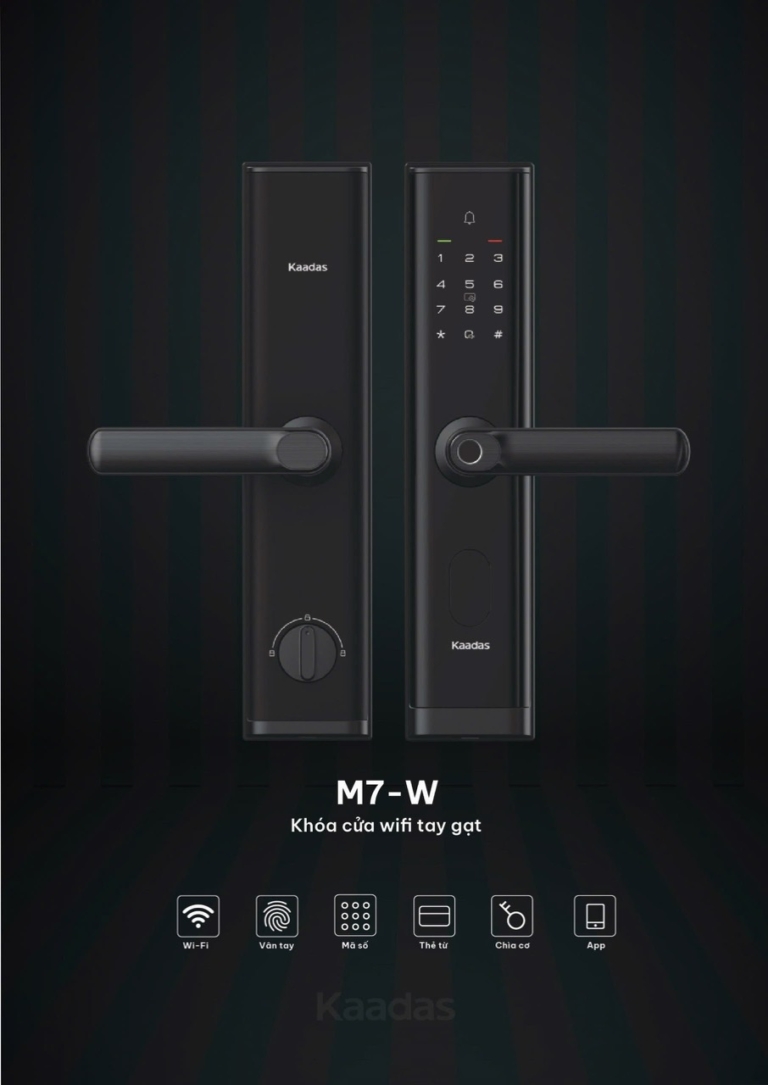 Khóa cửa điện tử tay gạt Kaadas M7-W Mobile App Wifi